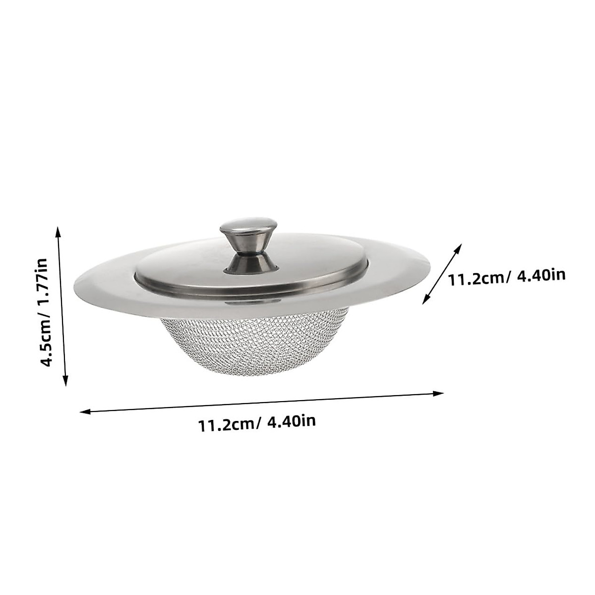 WHAMVOX 1 Set Kitchen Sink Drain Strainer and Stopper with Wide Rim for Standard Sinks Includes Mesh Strainer and Stopper for Effective Clogging Prevention