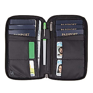 Travelon unisex Safe Id Multi-Passport Holder, Black, 7.75 x 5 x .75