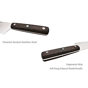UMOGI Bread Knife 8 Inch with Sheath - German High Carbon Stainless Steel, Ergonomic Grip Full Tang Wood Handle - Serrated Edge Home Kitchen Knife for Bread Tomatoes & Cake