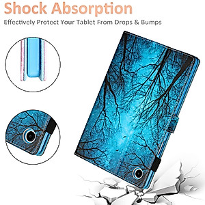 MonsDirect Case for 2022 Samsung Galaxy Tab A8 10.5 Inch, PU Leather Case with Stand, Smart Auto Sleep Wake Cover with Pen Holder for 10.5" Galaxy Tab A8 [SM-X200/X205/X207], Blue Forest