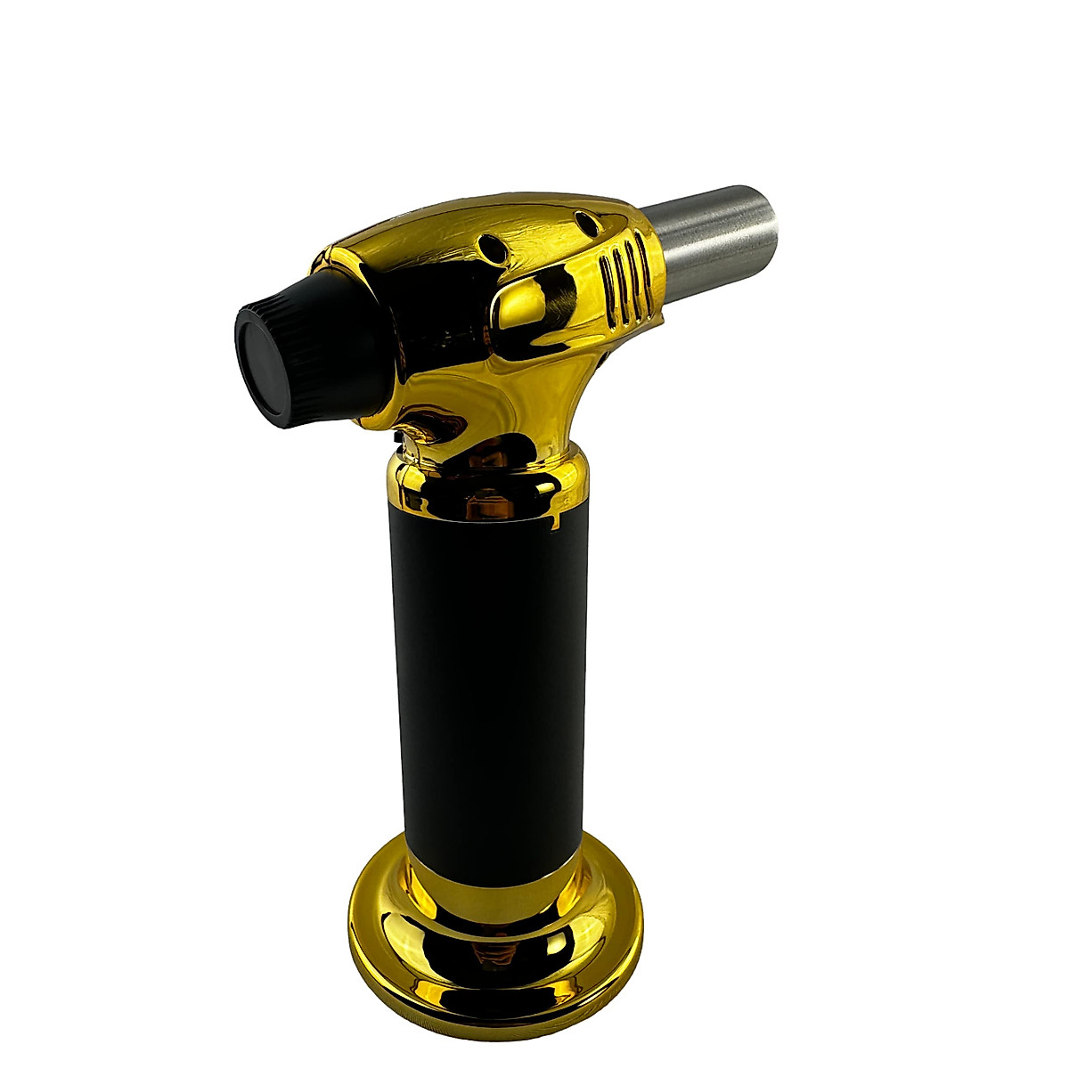 Space King Chrome Finish Wind-Proof Torch Lighter - Adjustable Flame - Child-Lock - Perfect for Camping, Kitchen, Backyard, Travel, Beach, BBQ, Mountain, Outdoors, Travel, Garage, and More. (Gold)