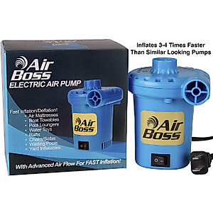 AIR PUMP for INFLATABLES - Fast Fill 1000 LPM Inflator Deflator, Portable Electric Air Pump with 3 Attach Nozzles - Inflatable Lake Floats, Pool Rafts, Toys, Air Mattress Bed, Blow Up Couch, Sofa