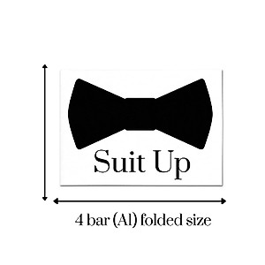 Suit Up Cards with Black Envelopes, Wedding Proposal Invites for Groomsmen, Best Man Ushers, Bridal Party, Multi-Use Set Formal Events, 8 Pack