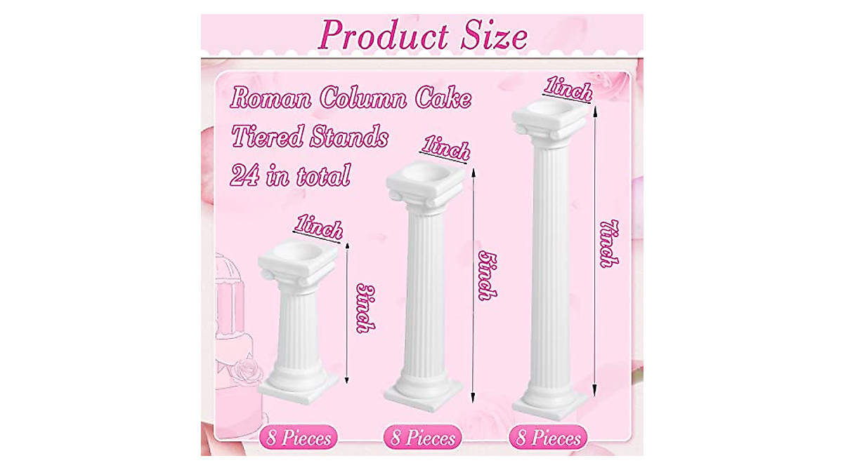 Elegant 24 Pcs Roman Column Cake Tier Separator Stands