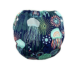 Babygoal Baby Girl Swim Diapers, Reusable Adjustable Washable Swim Underwear Fits 0-8M Baby Gifts and Swimming Lessons 2 Pack Small