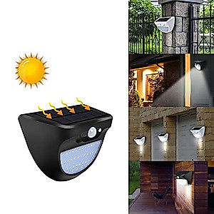 GSYFDZSWZX Fengyan Landscape Lights 1pack Outdoor LED Night Light Waterproof Solar PIR Motion Sensor Wall Lamp Auto Switch Solar Street Porch Path Fence Garden Lighting LED Street Lamp