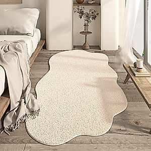 ZZIDOU Area Rugs - Artificial Cashmere Rug Cloud Shaped Rug Simple Soft Washable Irregular Rug with Non-Slip Backing for Easy Care