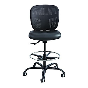 Safco Products Vue Heavy Duty Stool 3394BV, 24-7 Rated, 350 lbs Capacity, Ergonomic Mesh Back, 360° Swivel Seat, 5-Star Base