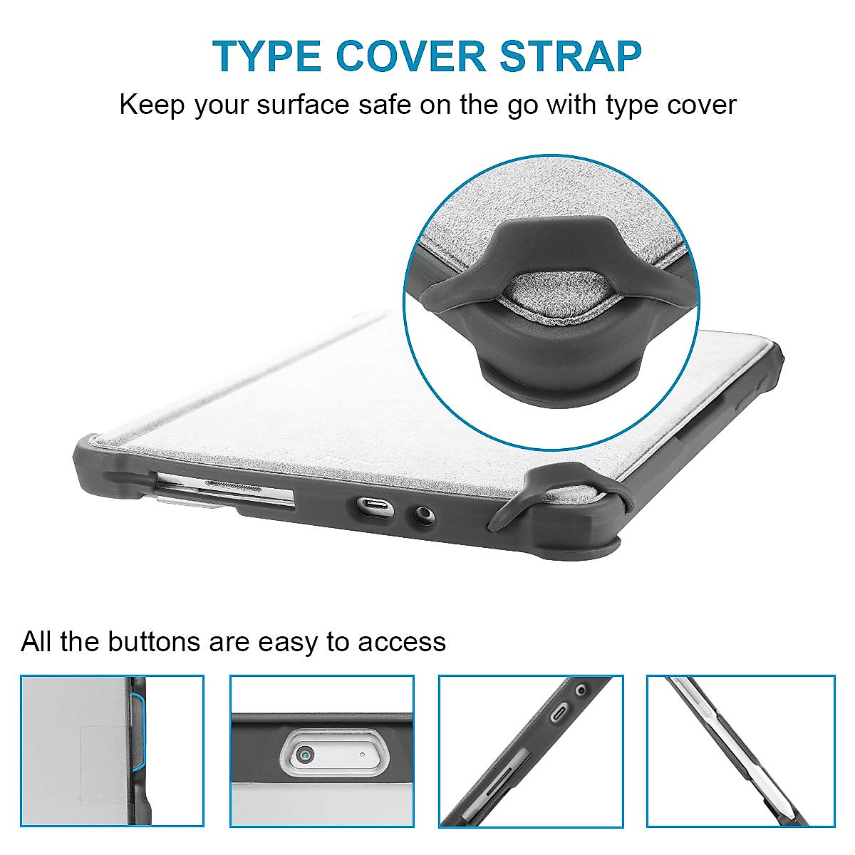 Youtec for Microsoft Surface Pro 7 Plus/Pro 7/Pro 6/Pro 5/Pro 4 Case, Surface Pro Rugged Folio Protective Cover with Pen Holder Compatible with Type Cover, Kickstand for Surface Pro 4/5/6/7/7 Plus