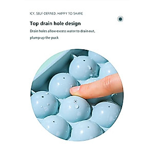 NUOYANG Round Ice Cube Tray with Lid, Ice Ball Maker Mold for Freezer with Container Mini Circle, Ice Cube Tray Making, 33PCS Sphere Ice Chilling Cocktail Whiskey Tea Coffee