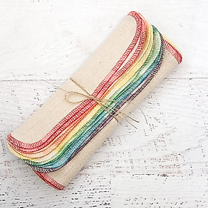 Kitchen Collection Reusable Paperless Towels - One Dozen washable reusable paper towels for kitchen (Sorbet Natural)