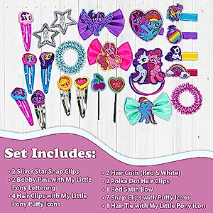 My Little Pony - Townley Girl Hair Accessories Kit|Gift Set for Kids Girls|Ages 3+ (22 Pcs) Including Hair Bow, Coils, Hair Clips, Hair Pins and More, for Parties, Sleepovers & Makeovers