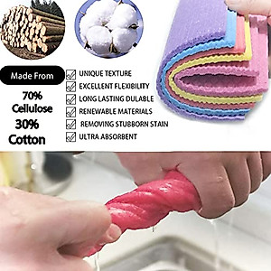 Swedish Dishcloths for Kitchen - Sponge Dish Cloth Environmentally Friendly, Natural Cellulose Sponge Cloth - Kitchen Cleaning Cloths - Reusable Paper Towel Replacement 10 Pack