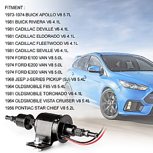 CarBole Universal Micro Electric Fuel Pump Inline Low Pressure Pump E8012S 12V, 5-9 PSI,30 GPH,5/16 Inch