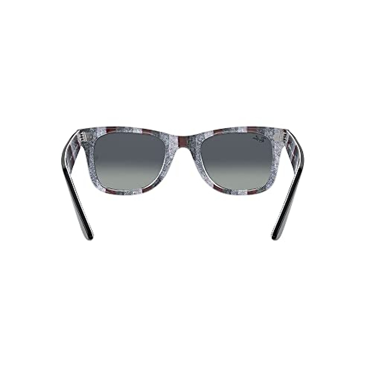 Ray-Ban RB2140 Original Wayfarer Square Sunglasses, Black On Chevron Grey/Burgundy/Light Grey Gradient Blue, 50 mm