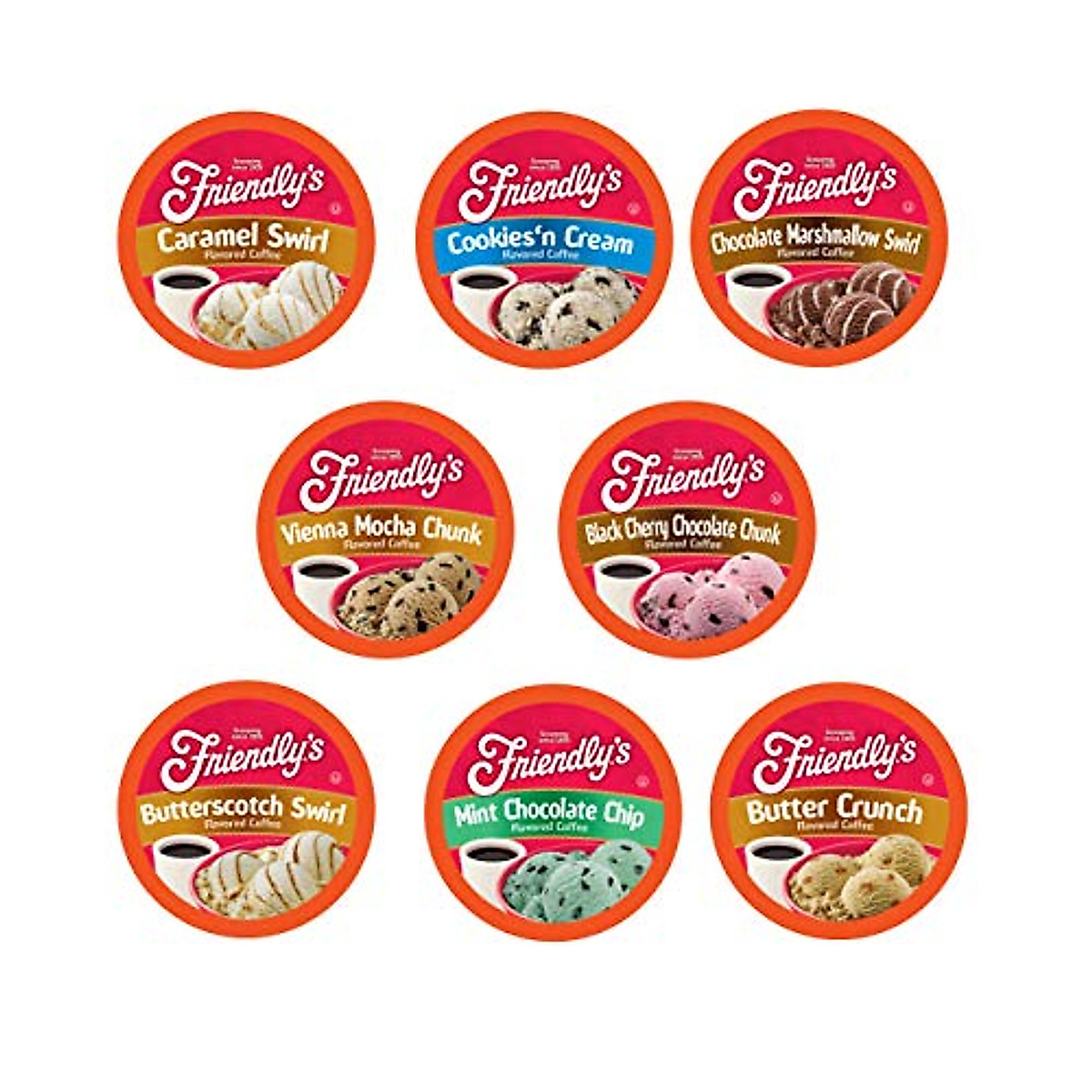 Friendly's Coffee Pods, Assorted Flavored Ice Cream Variety Pack, Compatible with Keurig K Cup Brewers, 40 Count