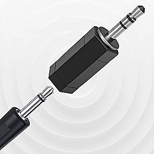 3.5mm Stereo to Mono Adapter, 2 Pack 3.5mm 1/8" TRS Stereo Male Plug to 3.5mm 1/8" Mono Female Jack