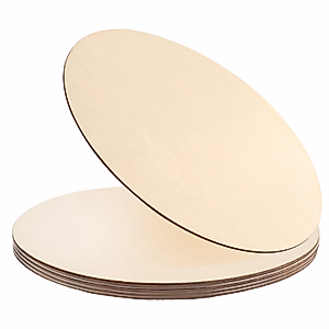 5Pcs 14 Inch Wood Circles for Crafts, Unfinished Blank Wooden Rounds Slice Wooden Cutouts for DIY Crafts, Door Hanger, Sign, Wood Buring, Painting, Christmas Décor