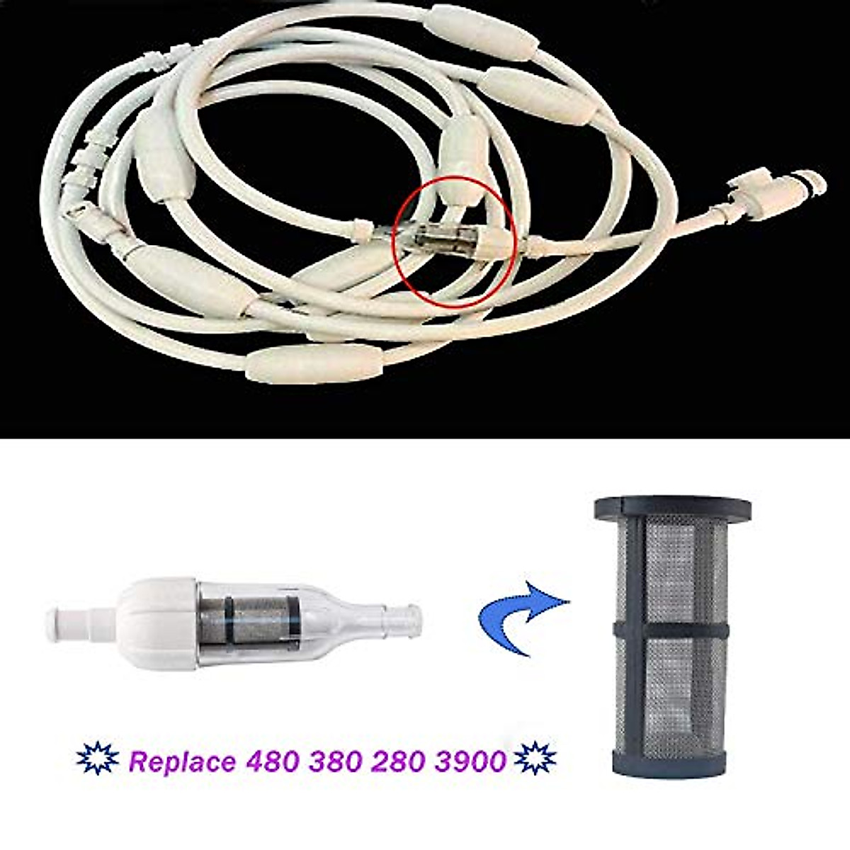 48-222 in-line Filter Screen for Compatible with 280 380 3900 Sport 480 48-080 Pool Cleaner Replacement (2)