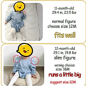 Simplee kids Baby Girl's Romper Jumpsuit Long Sleeves Onesie Bodysuits One Piece Outfits Clothesr for Spring Fall 6-12M