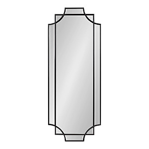 Kate and Laurel Minuette Glam Wall Mirror, 16 x 42, Black, Elegant Traditional Home Decor with A Boho Charm