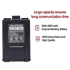 2 Pack Baofeng UV-5R Two Way Radio Ham Radio Handheld Rechargeable Long Range Portable Baofeng Walkie Talkie with 2 Pack 771 Antenna (Black)