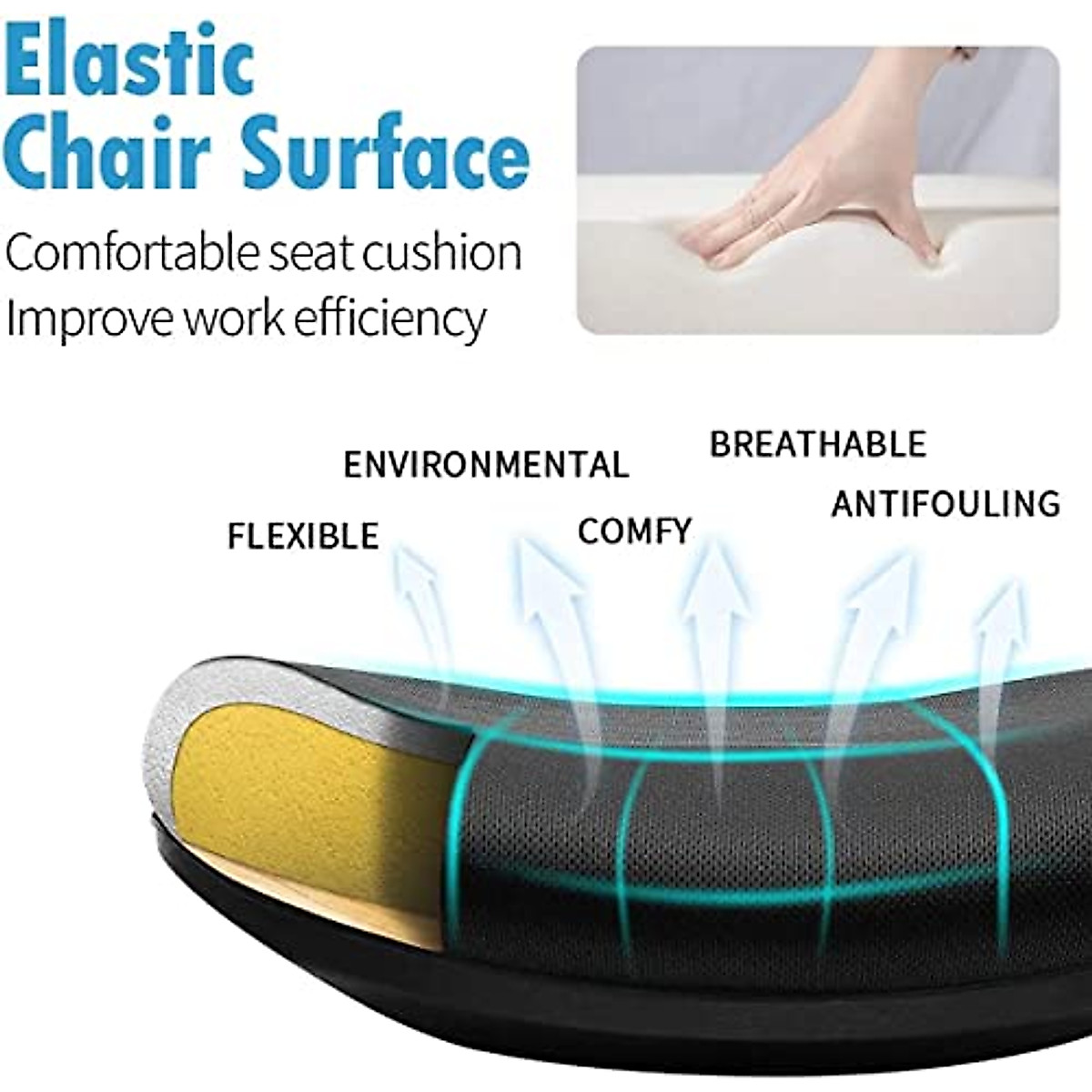 FelixKing Office Chair, Ergonomic Mesh Desk Chair with Adjustable Height, Swivel Computer Rolling Task Chair with Lumbar Support and Flip-up Arms, Conference Room White