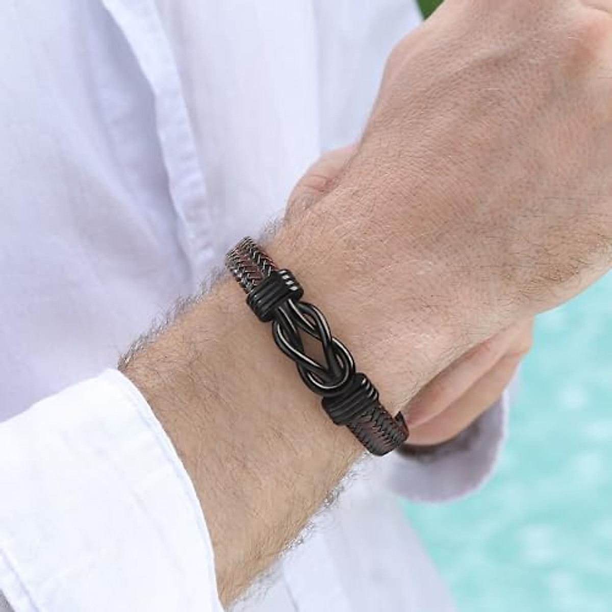 JoycuFF 30th Birthday Gifts for Him, Men Gifts for Birthday, 30 Year Old Birthday Gifts for Men, Happy 30th Birthday Decorations for Him Husband Brother Son Mens Leather Bracelet