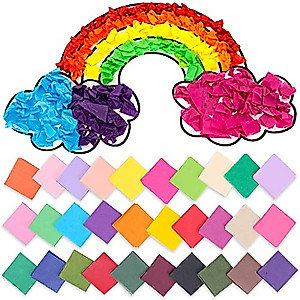 Tissue Paper Squares – 1x 1 inch for Arts and Crafts - 3000 Pcs in 30 Assorted Colors, JroyJoy Rainbow Tissue Mosaic Squares for Arts Craft DIY Scrapbooking Scrunch Art Classroom Activities