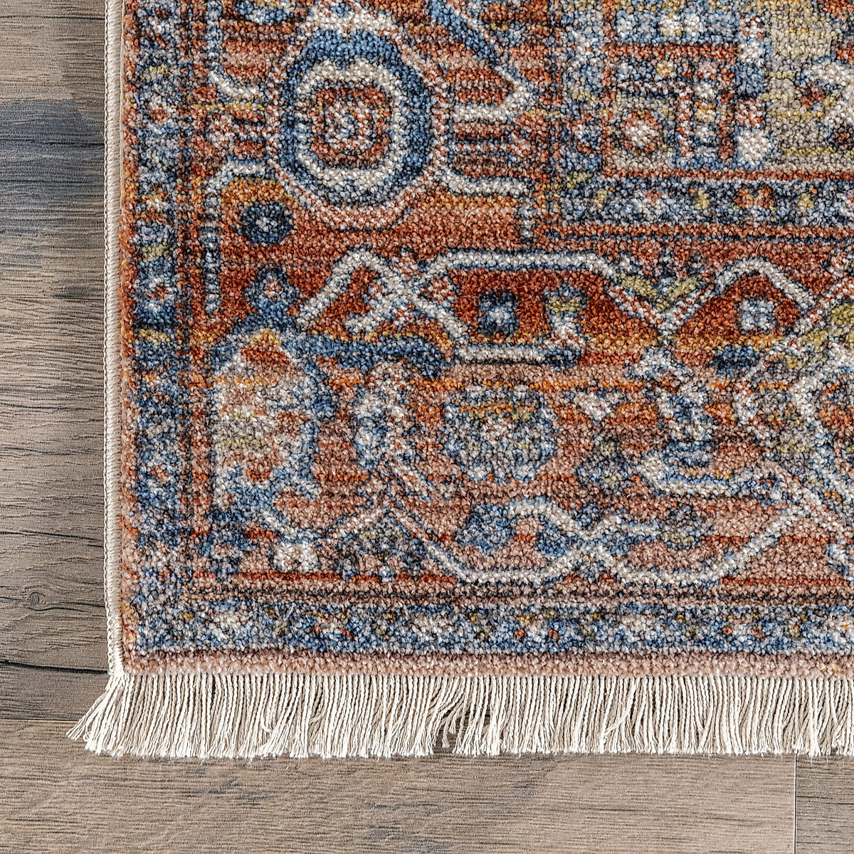 nuLOOM Harriet Vintage Medallion Fringe Runner Rug, 2' 6" x 12', Rust