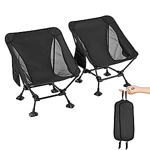 ATEPA Ultralight Camping Chair for Backpacking Hiking, Portable Compact Lightweight Folding Camp Chairs for Adults - Square Aluminum Frame with Anti-Sinking Feet for Beach Lawn Travel BBQ Outdoor