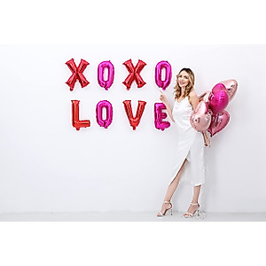 16 Inch XOXO LOVE Letters Pink Red Foil Balloons (XOXOLOVE)