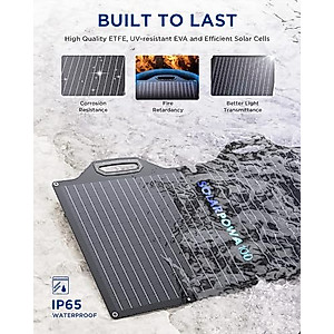 100W Potable ETFE Solar Panels, BigBlue Solarpowa100 Folding Solar Panel(24.6V/4.16A) with Kickstand, Compatible with Jackery/ECOFLOW/Anker/Goal Zero Power Station, Waterproof Camping Solar Charger