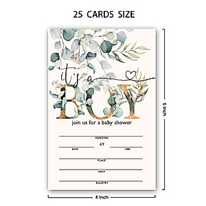 Yuansail Baby Shower Invitation Set, Fill In Invites Cards, Books For Baby, Diaper Raffle, Thank You, Boy, Each Design 25 Cards & Envelopes (Total 100 Cards) – (bb005-taozhuang)