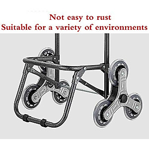 Folding Shopping Cart, Stair Climbing Cart with Swivel Wheels Grocery Utility Cart Hand Cart Lightweight Folding Shopping Cart Easy to Clean (Blue 50 Pounds Capacity) (Blue 50 Pounds Capacity)