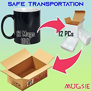 TWISTED ENVY Set of 12 11 oz Magic Mugs Professional Grade Sublimation Mug- Sublimation Series - With Individual White Gift Boxes