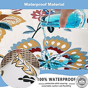 NILUOH 12 Pcs Patio Cushion Covers Stretch Outdoor Sofa Couch Cushion Covers, Waterproof Replacement Patio Cushion Covers for Outdoor Chair Furniture Protector, Covers Only, 20-27 Inch