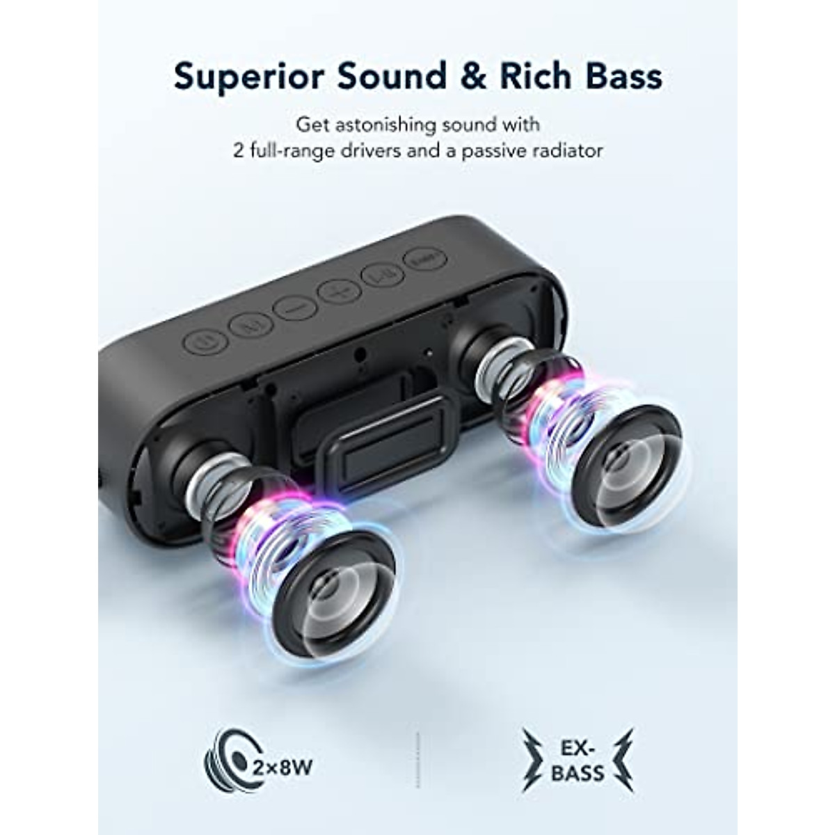 LENRUE 2022 Upgraded Portable Bluetooth Speakers, IPX7 Waterproof Wireless Speaker with 20W Stereo Sound, Rich Bass, 20H Playtime, Built-in Mic, TF Card Port, Outdoor Speaker for Party Pool Camping