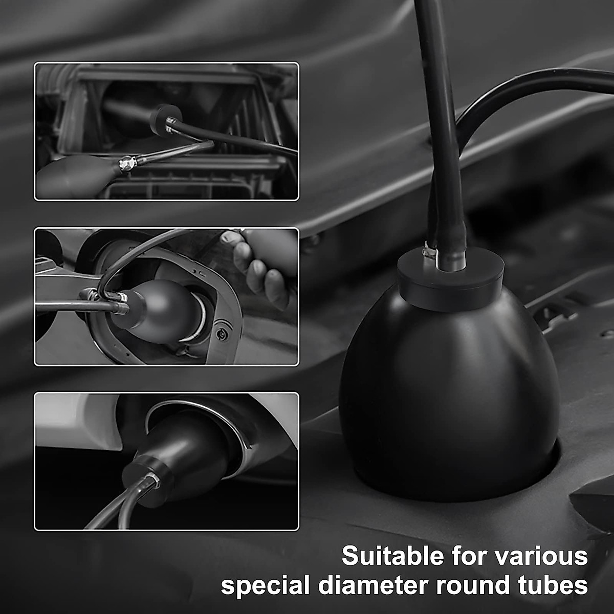 OBDMONSTER Universal Easy Quick Intake Adapter with Strong Sealing Expandable Bladder for 12V Vehicle Pipes Fuel Leakage Detector Diagnostic Tester, Vehicle Fuel Leakage Detector Diagnostic