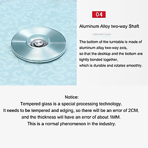 Tempered Glass Lazy Susan Turntable for Dining Table Countertop,360° Swivel Dining Table Serving Tray,Transparent Rotating Tray with Silent Bearing Centerpieces,for Spice Rack Table Cake Kitchen (Col