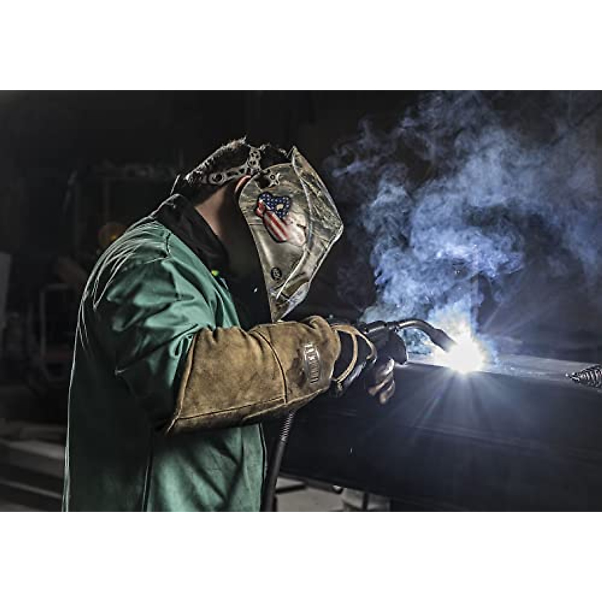 IRONCAT 9070LHO Goat and Cow Stick Welding Glove -Medium, Pre-Curved Fingers, Kevlar Thread, Climax Aerogel Insulation , Tan