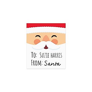 Personalized from Santa Gift Labels / 72 Custom Christmas Sheeted Labels / 1.5" x 1.75" Holiday Gift Tags