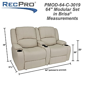 RecPro RV 64" Powered Recliner Loveseat | Wall Hugger Sofa | Ultrafabrics Brisa (Birch)