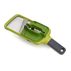 Joseph Joseph Multi Hand-held Mandoline Slicer with Food Grip and Adjustable Blades Dishwasher Safe, One-size, Green