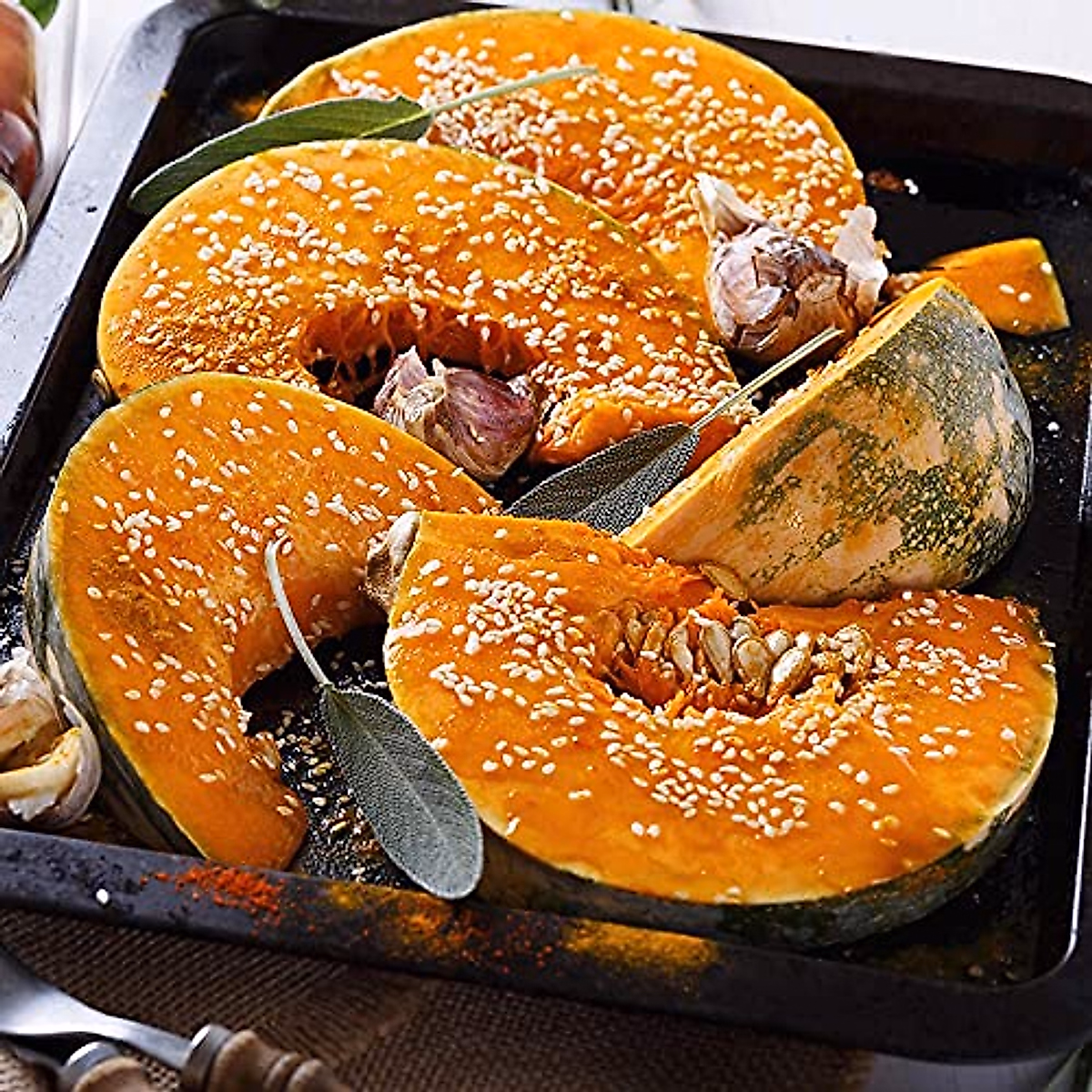 HQOExpress | Organic White Sesame Seed | Raw Sesame Seeds for Cooking and Food Seasoning - Semillas de Ajonjoli - Non-GMO, Vegan & Certified Kosher - 20 oz. Chef Jar