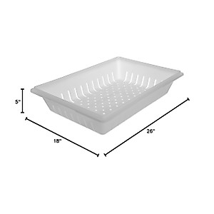 Carlisle Polyethylene White Colander Food Storage Box, 26 x 18 inch - 1 each.