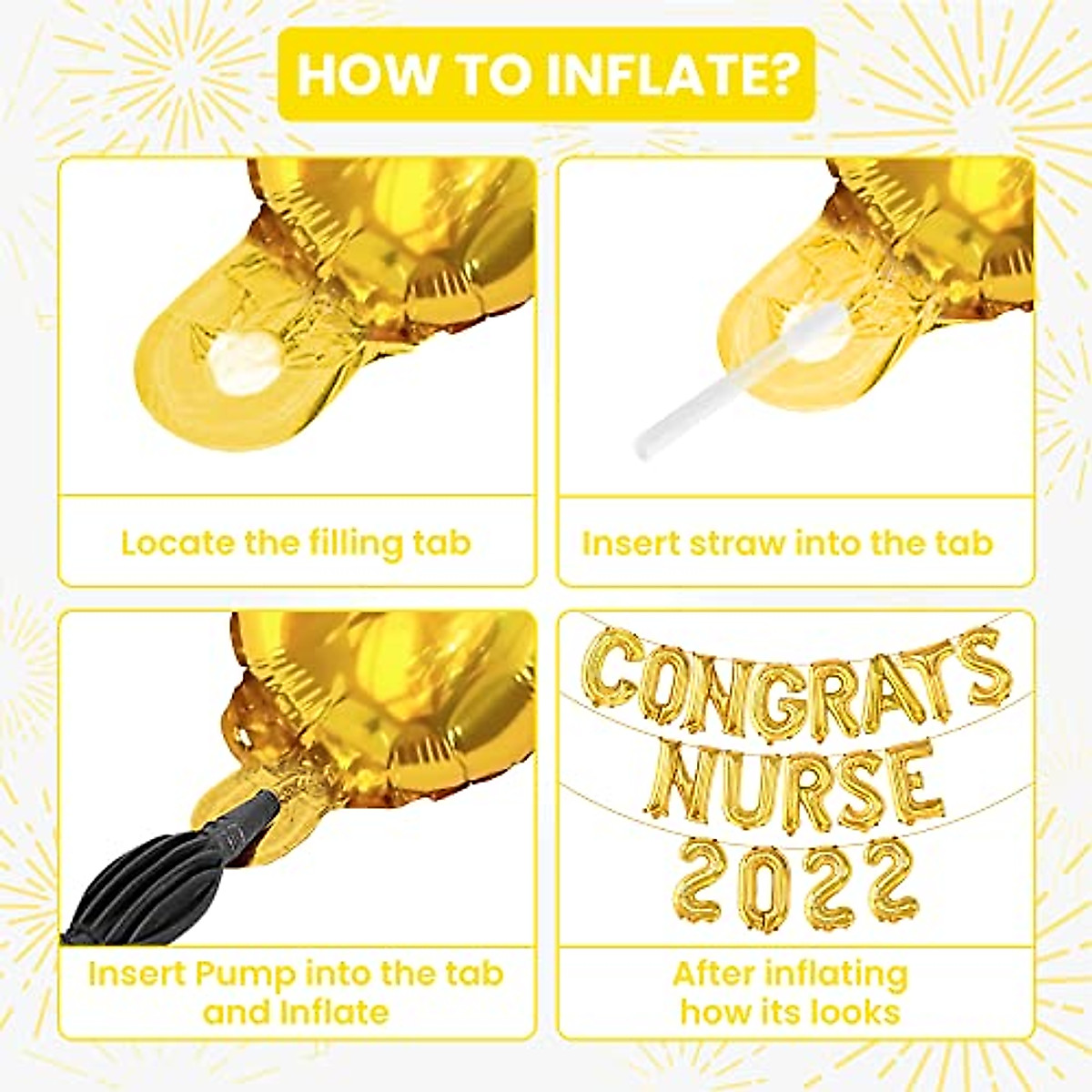 Congrats Nurse Balloons 2022 - Nurse Graduation Decorations | Congrats Nurse Party Decorations | Nurse Graduation Balloons for Nurse Graduation Party Decorations 2022 | Nurse Decorations for Party