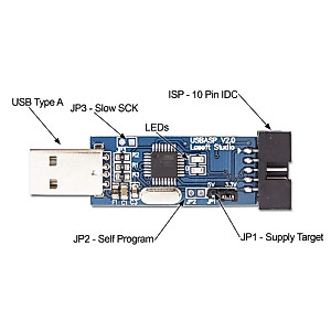 DIYmall USBASP Programmer 10 Pin AVR Downloader Flash Tool USB ISP Burn Bootloader 51 AVR ATMEGAA8 with USBASP 10 PIN to 6 PIN Adapter for Arduino Ender 3 Pro 5V/3.3V