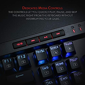 Redragon K580 VATA RGB LED Backlit Mechanical Gaming Keyboard with Macro Keys & Dedicated Media Controls, Onboard Macro Recording (Blue Switches)
