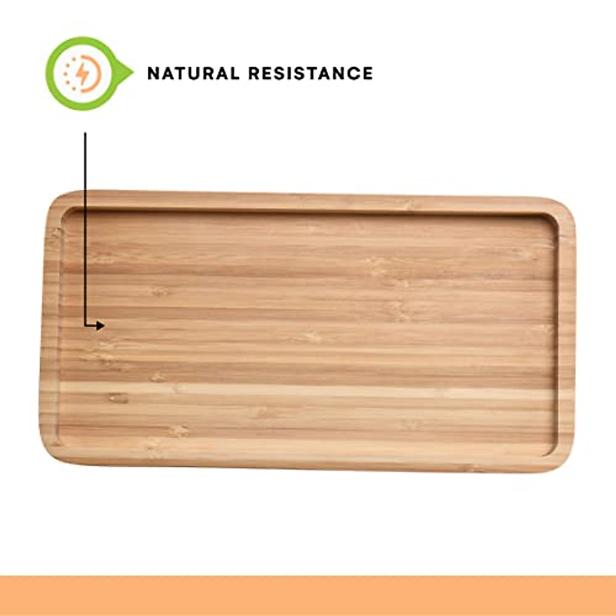 Bamboo Vanity Tray - Bathroom Decor Organizer for Counter - Modern Home Decor Organization Set for Soap Dispenser Candle Jewellery Perfume - 12in x 6in